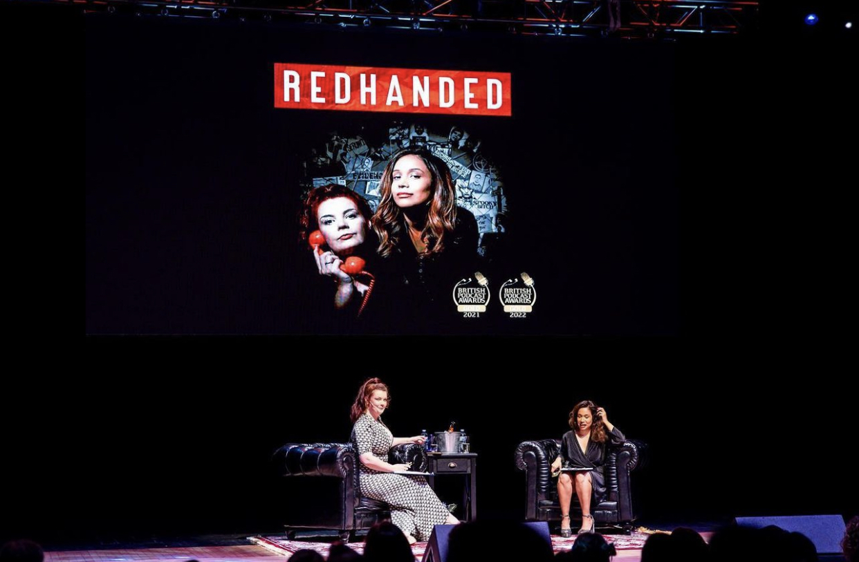 Redhanded, a true-crime podcast by Suruthi & Hannah