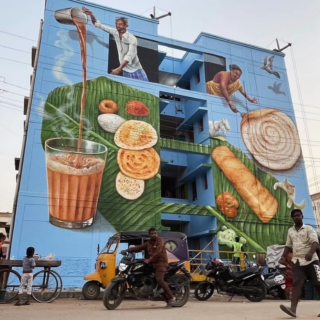 Tamil food inspired mural by Singaporean street artist goes viral